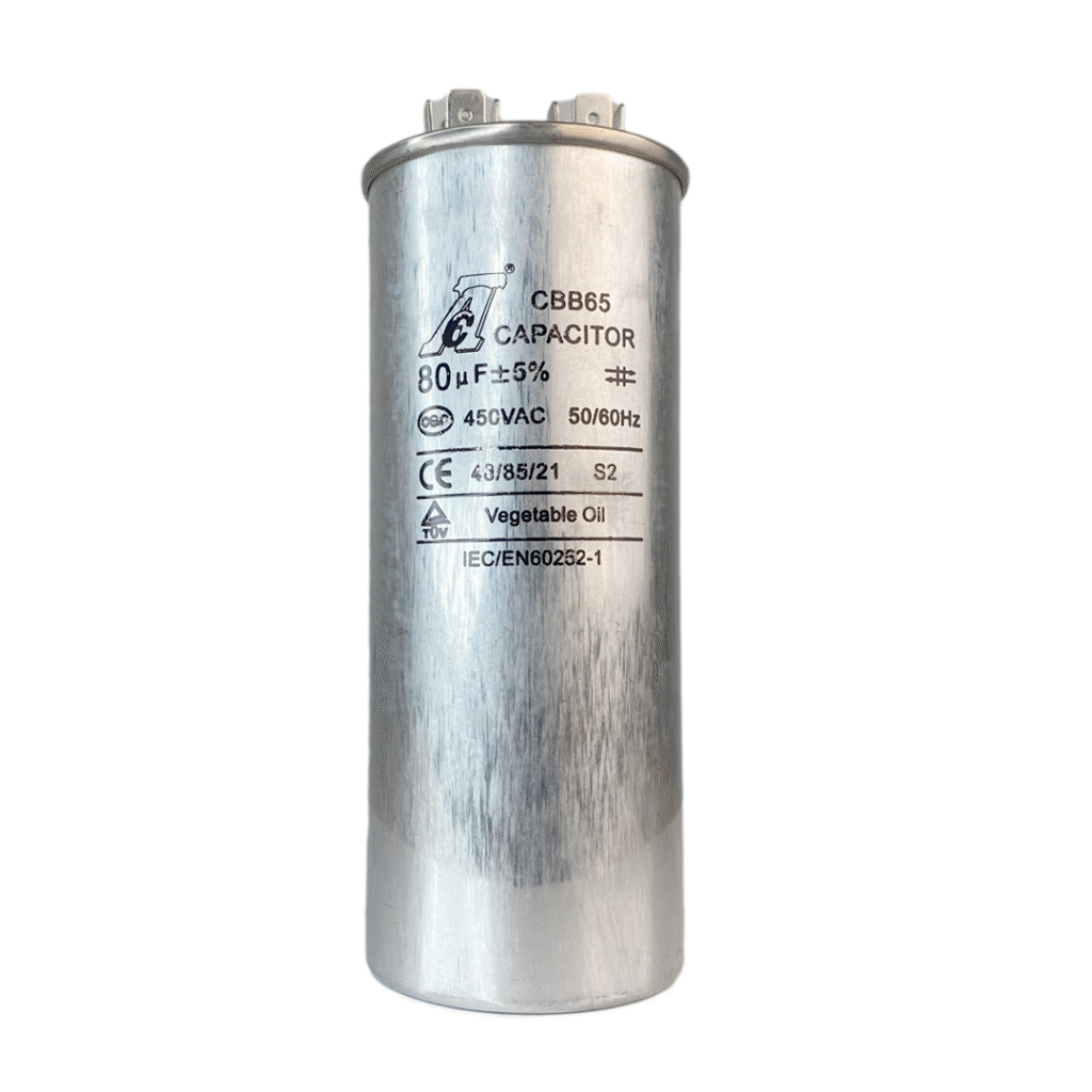 Capacitor de marcha CBB65-1 370/400VAC metálico 80 UF – Aire Confort ...
